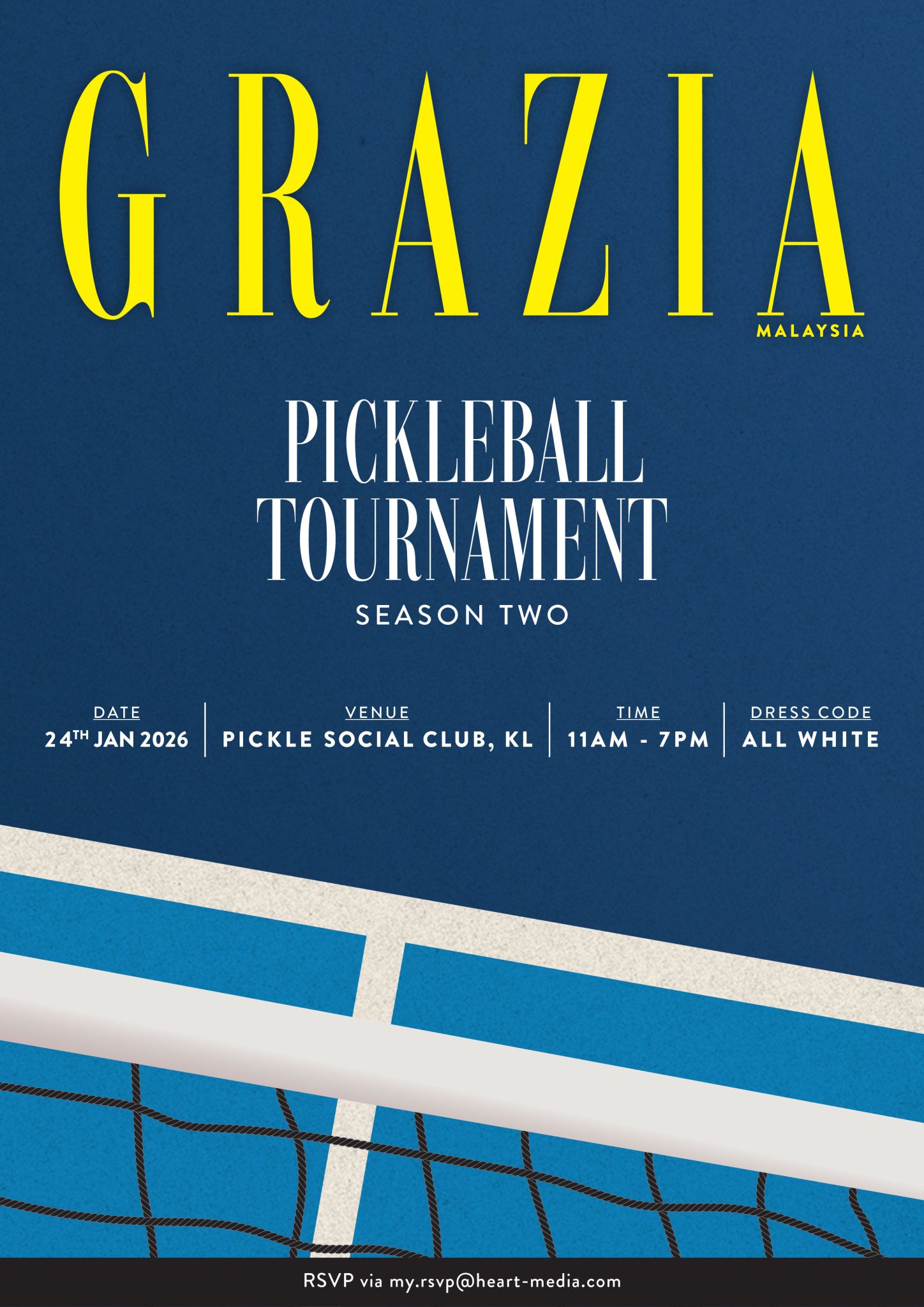 The GRAZIA Pickleball Tournament: Season 2 is on 24 January